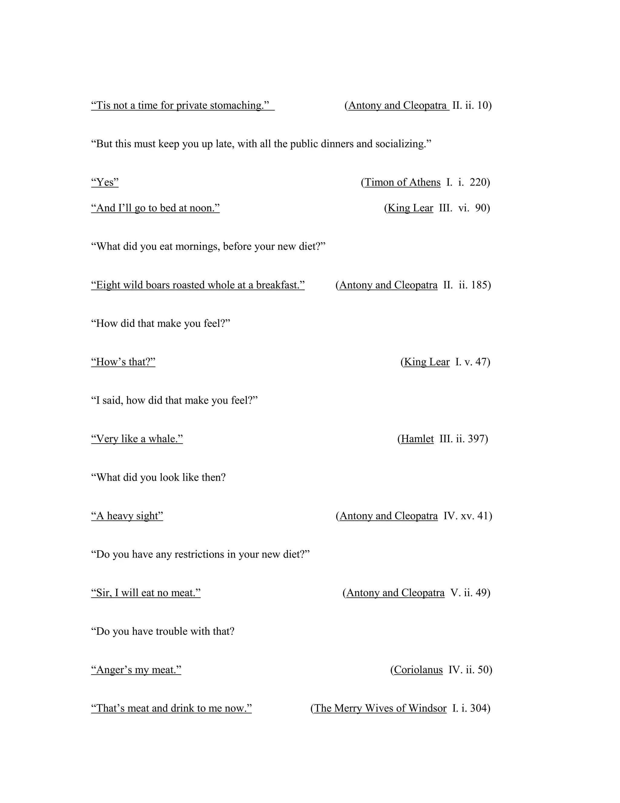 The Shakespeare diet | PDF