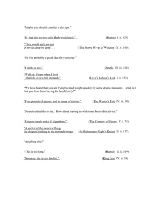 The Shakespeare diet | PDF