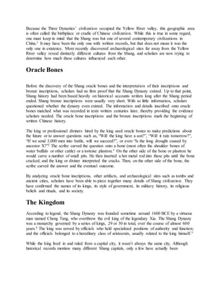 The shang dynasty | DOCX