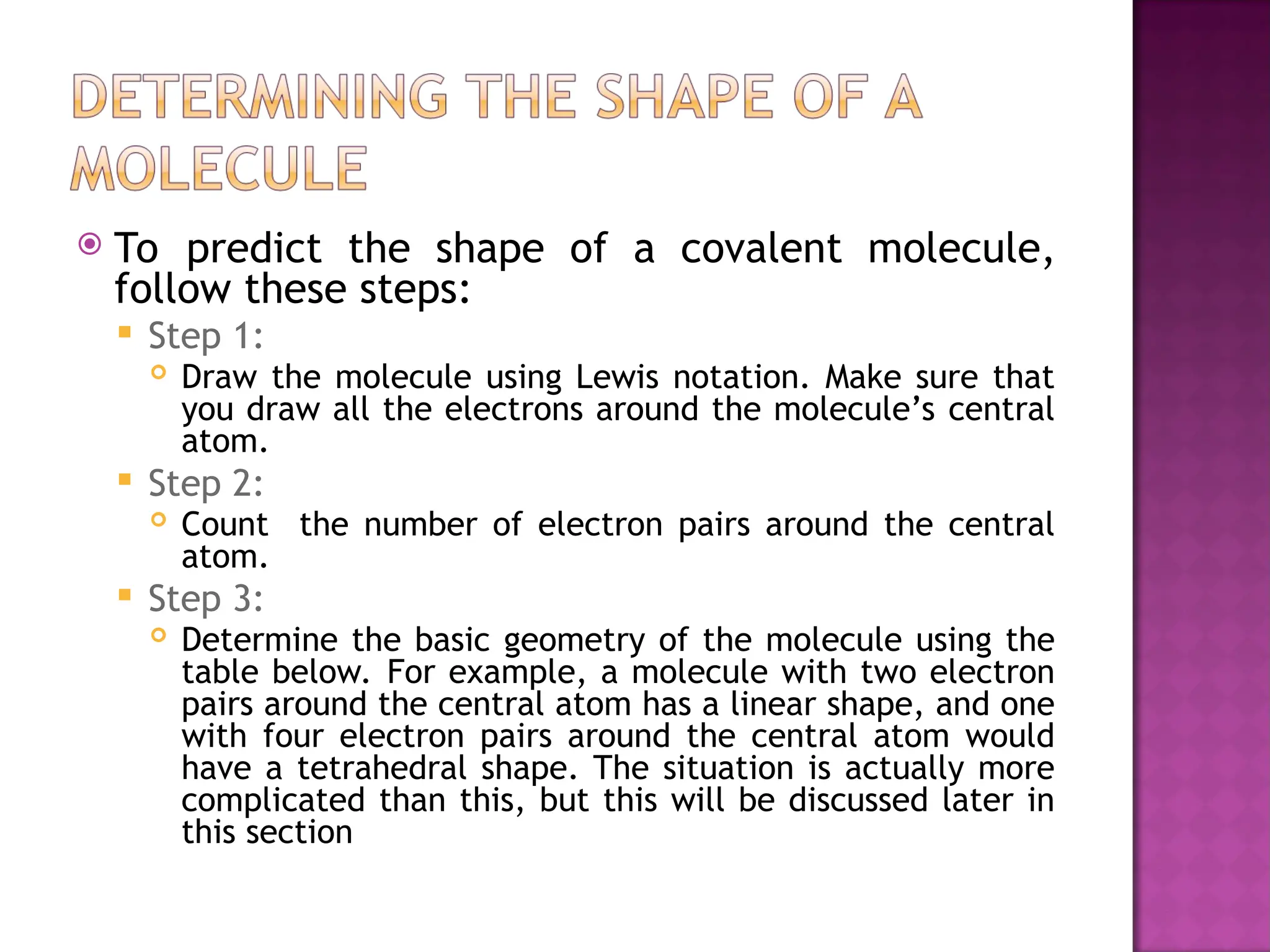 The Shape of Molecules.chemsitry High school,ppt | PPT