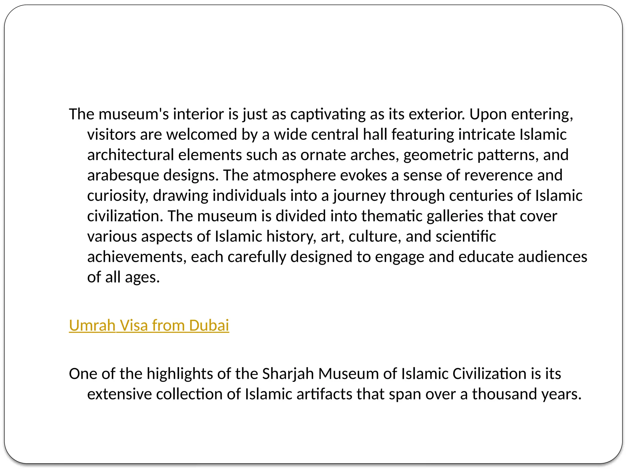 The Sharjah Museum Of Islamic Civilization Pptx