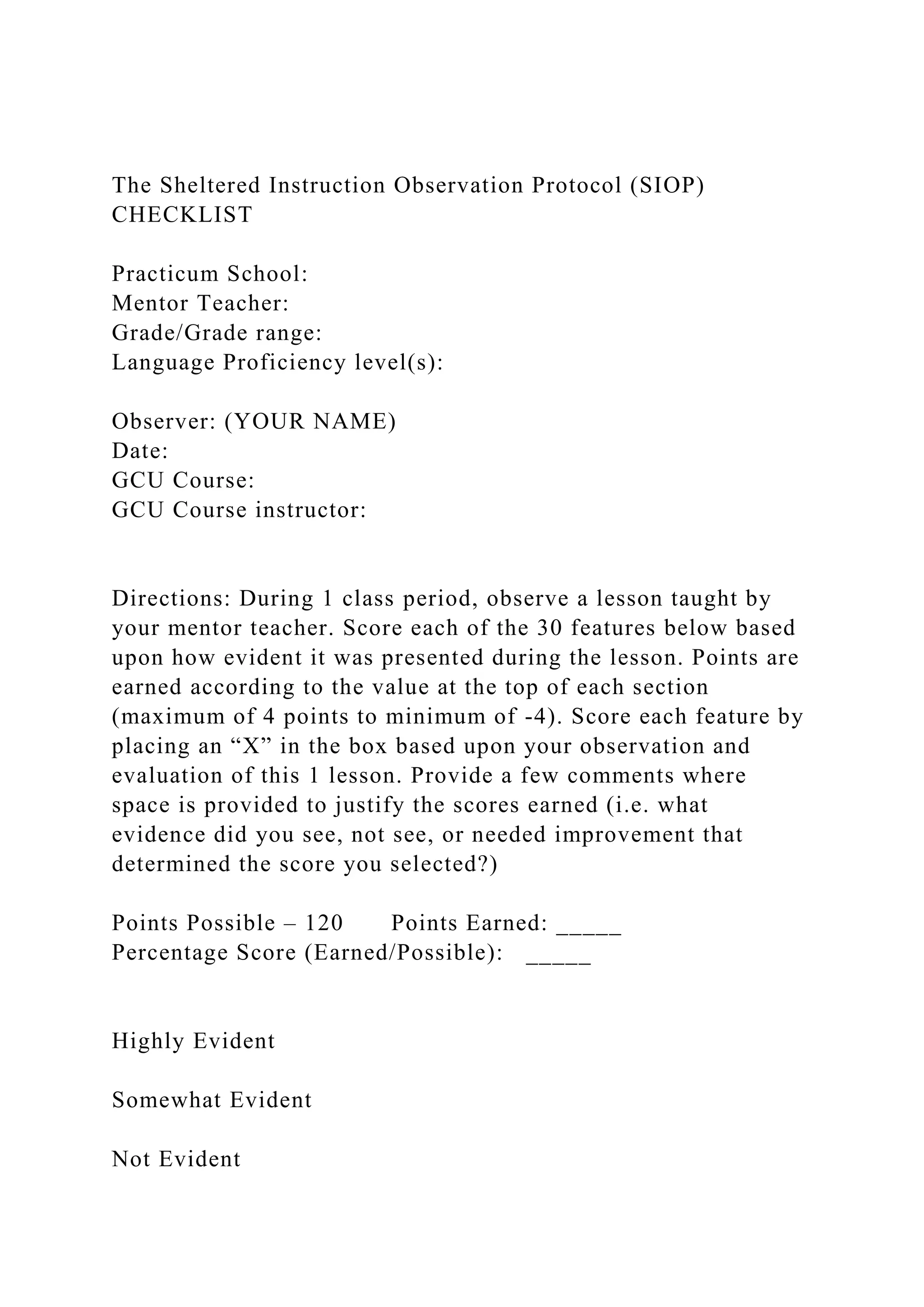 The Sheltered Instruction Observation Protocol (SIOP) CHECKLIST.docx