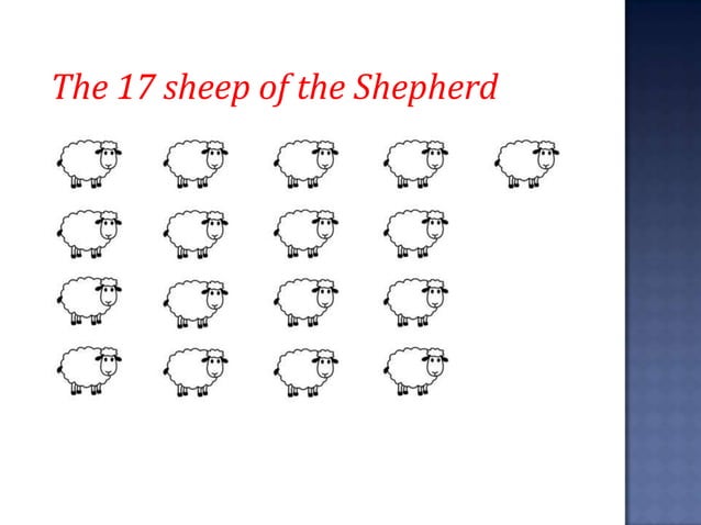 The shepherd and his 17 sheep. A maths riddle | PPT