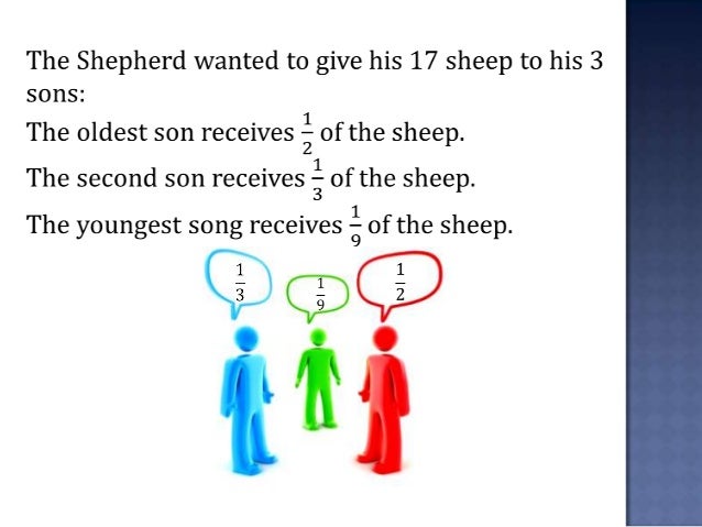 The shepherd and his 17 sheep. A maths riddle