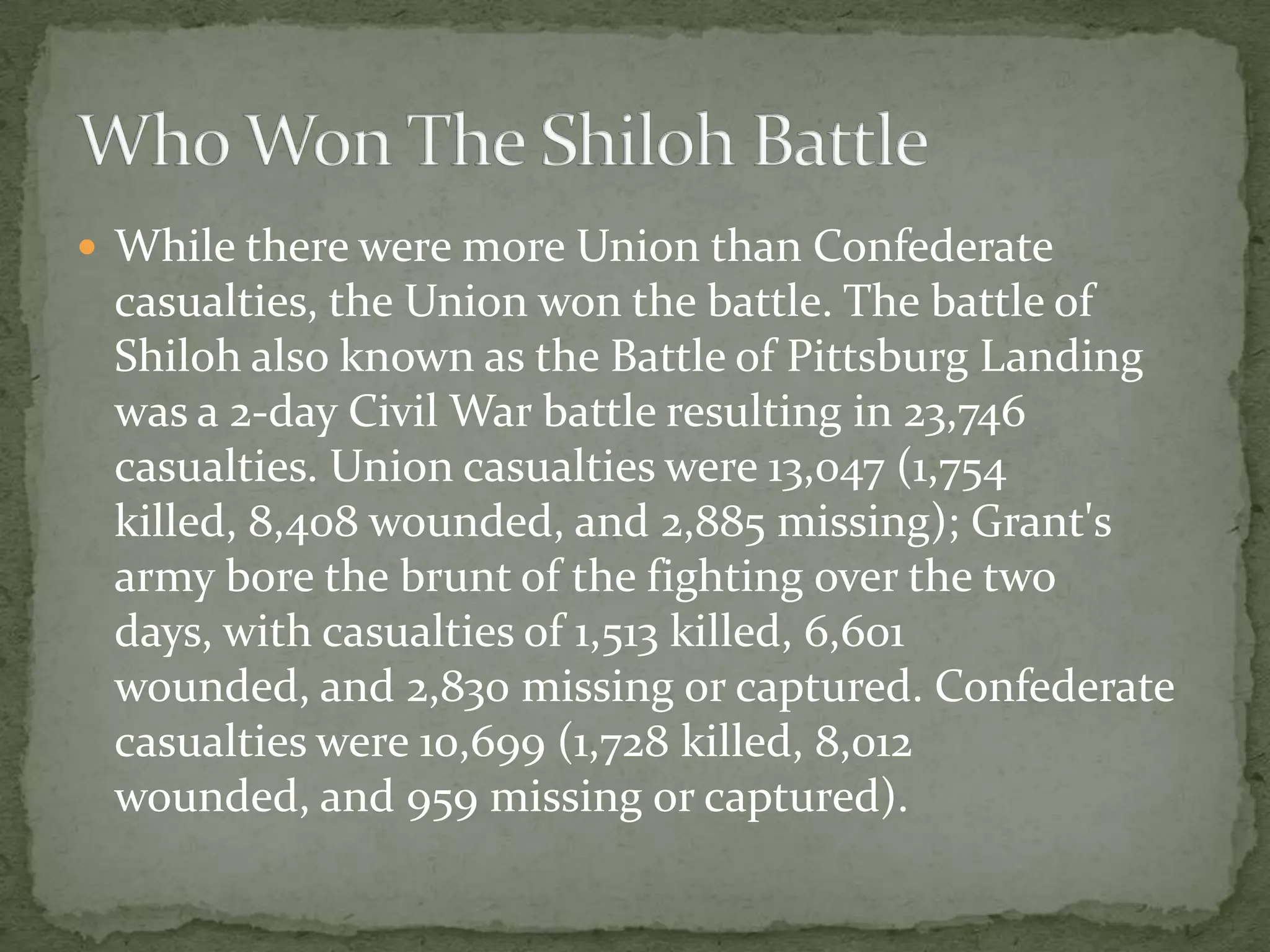 The shiloh war | PPT