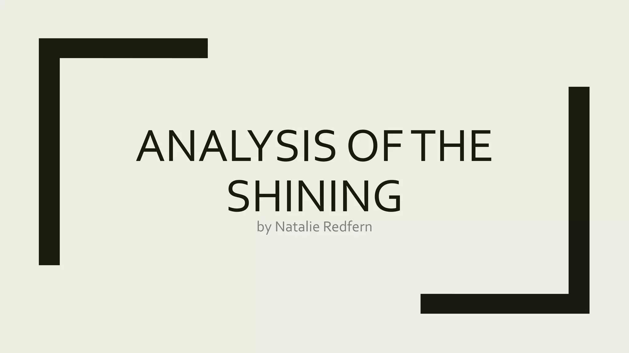 Micro-Analysis: The Shining | PPTX