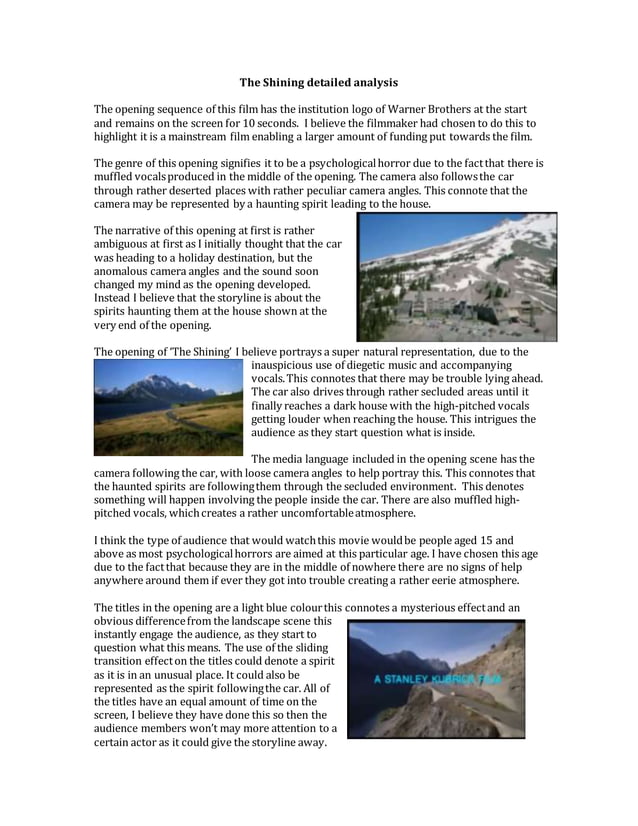 The shining detailed analysis | DOCX