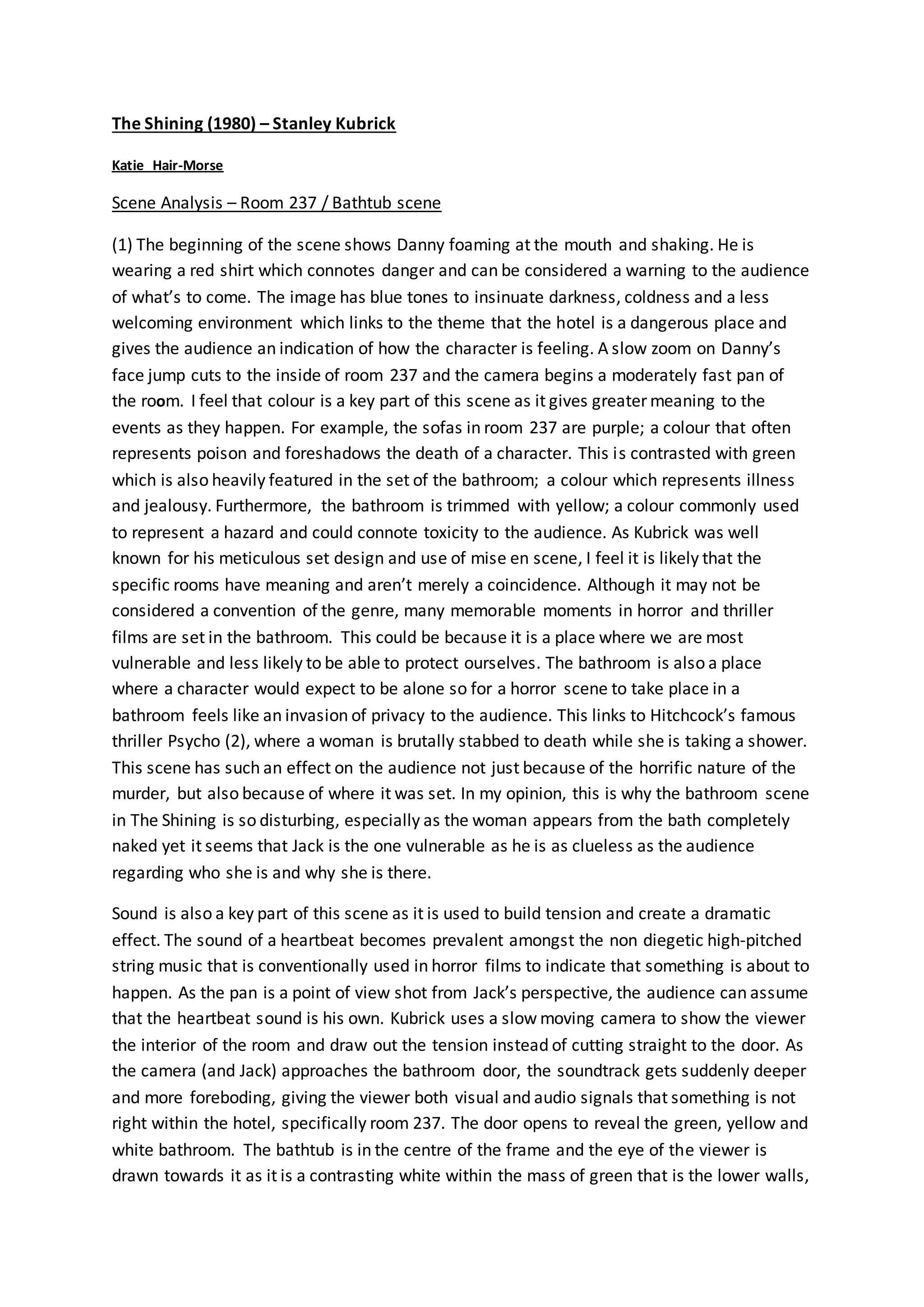 The Shining Essay | DOCX