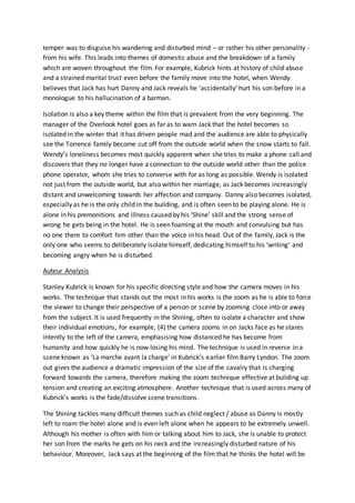 The Shining Essay | DOCX