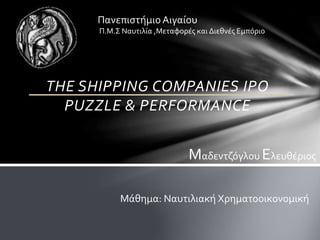 The shipping companies IPO performance | PPT