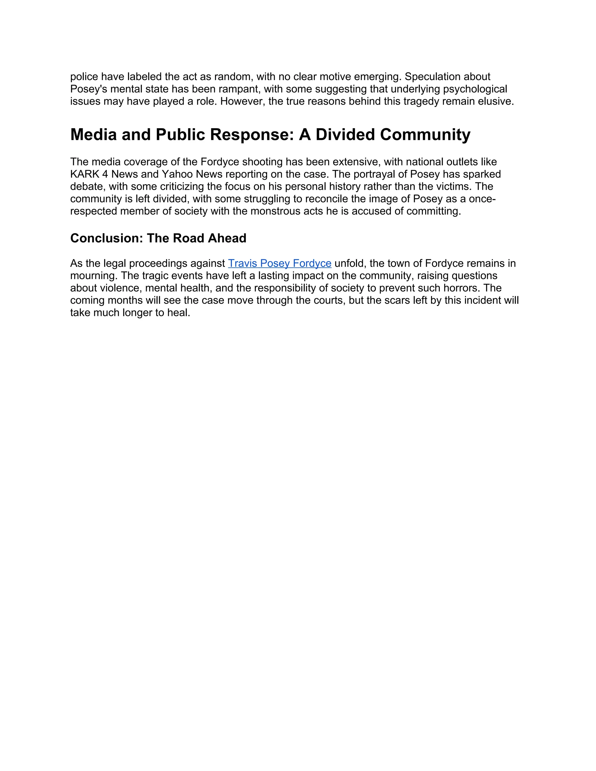 The Shocking Incident in Fordyce: A Closer Look at the Tragedy | DOCX