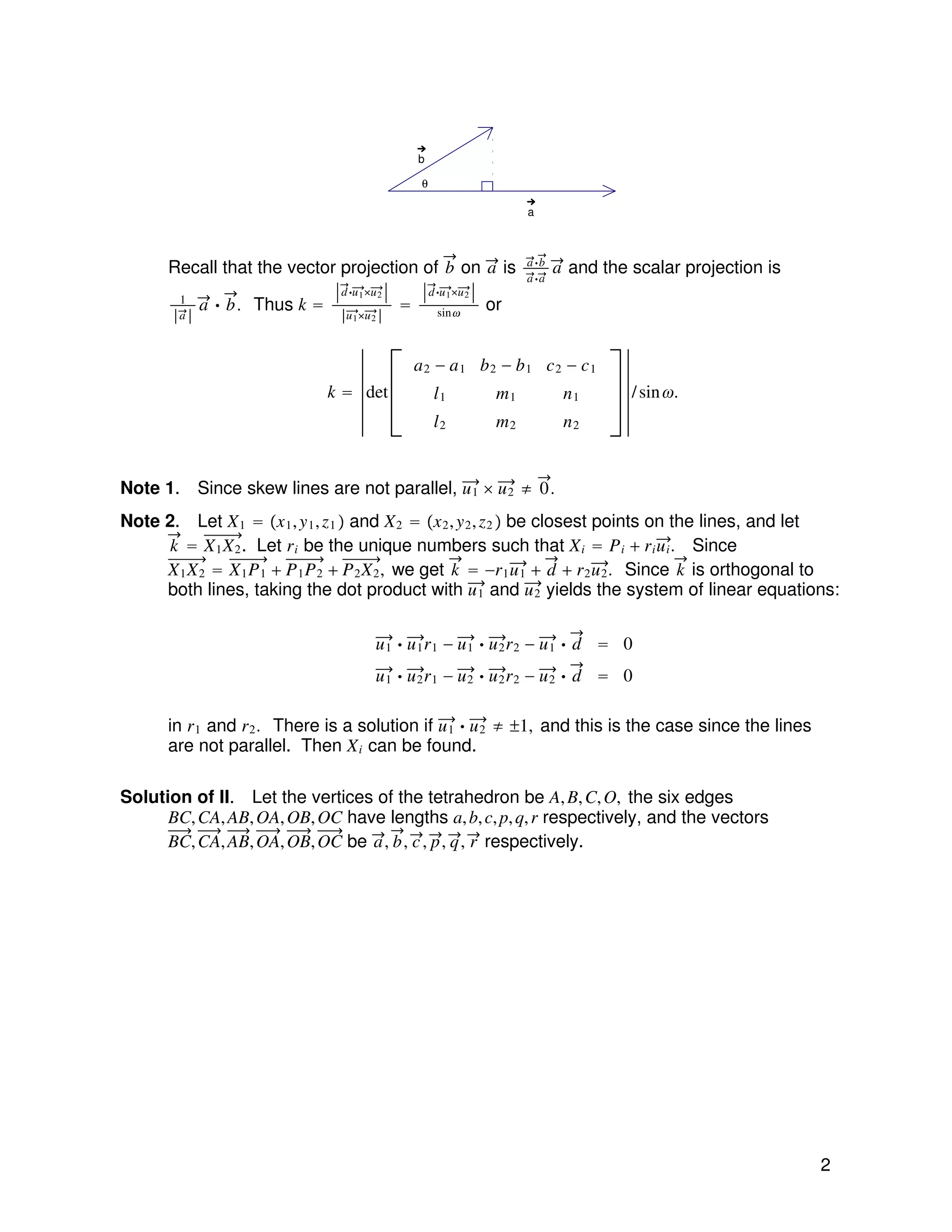 The shortest distance between skew lines | PDF