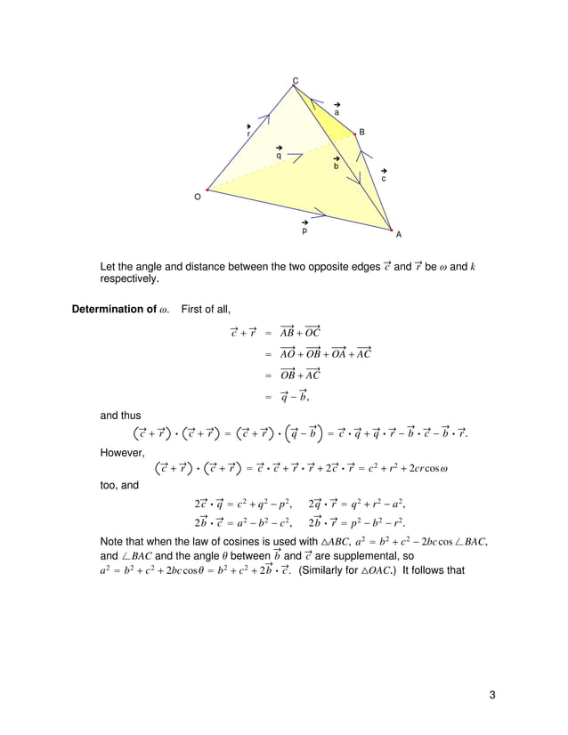 The shortest distance between skew lines