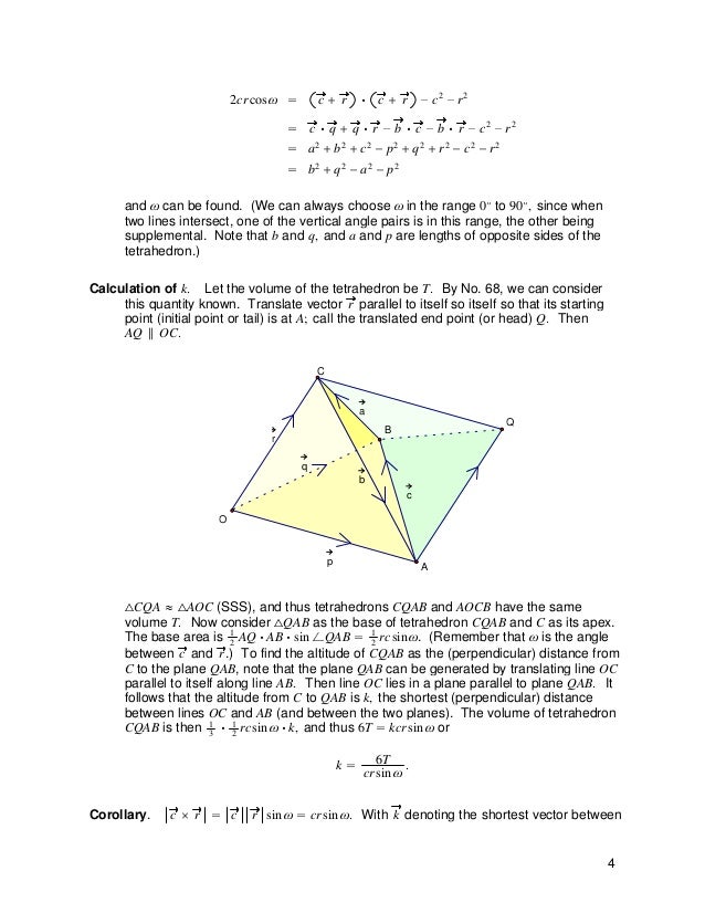 The shortest distance between skew lines The shortest distance between skew lines