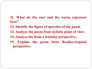 The sick rose by william blake | PPTX