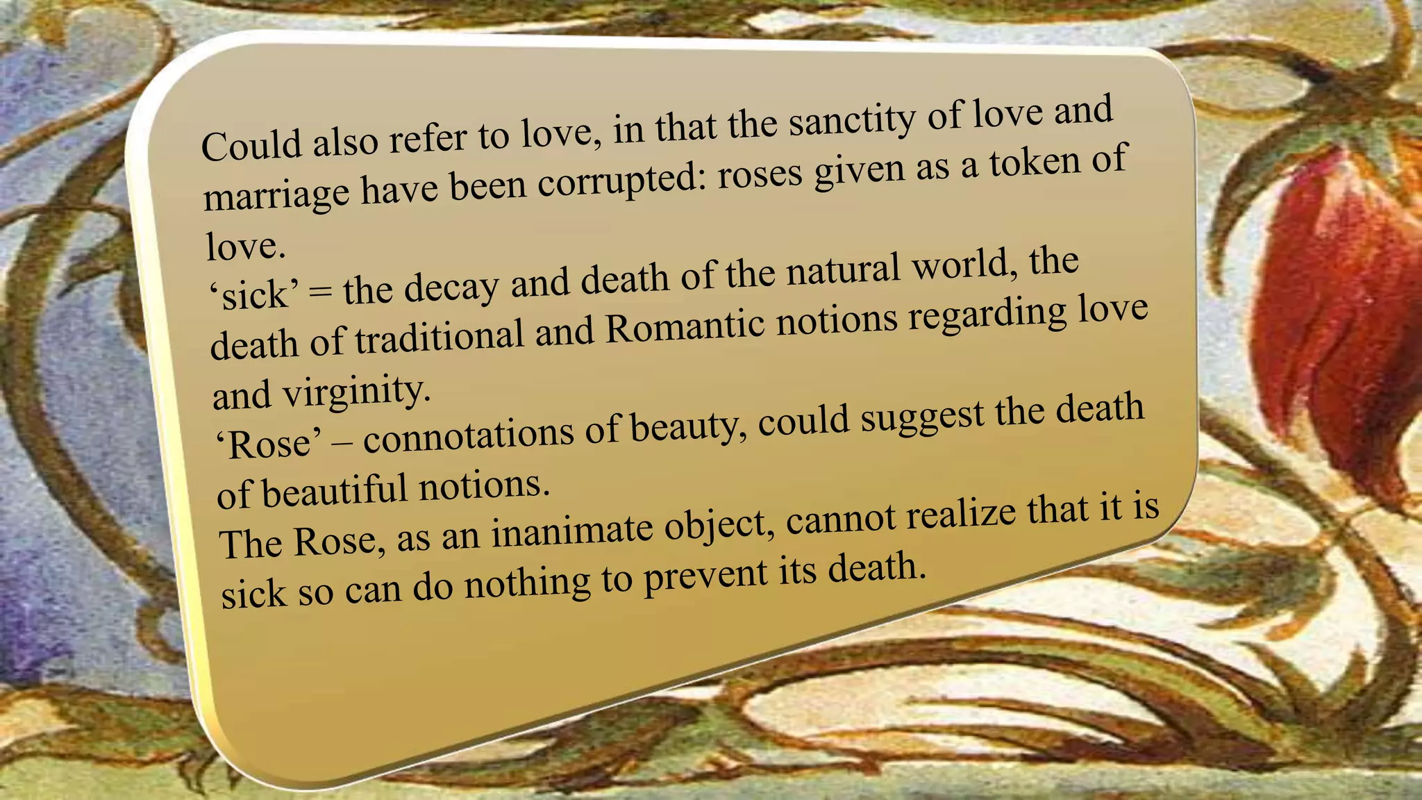 The sick rose by william blake | PPTX