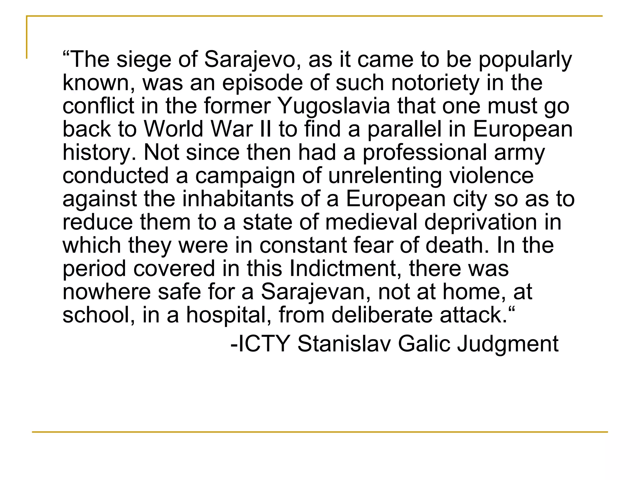 The Siege of Sarajevo | PPT