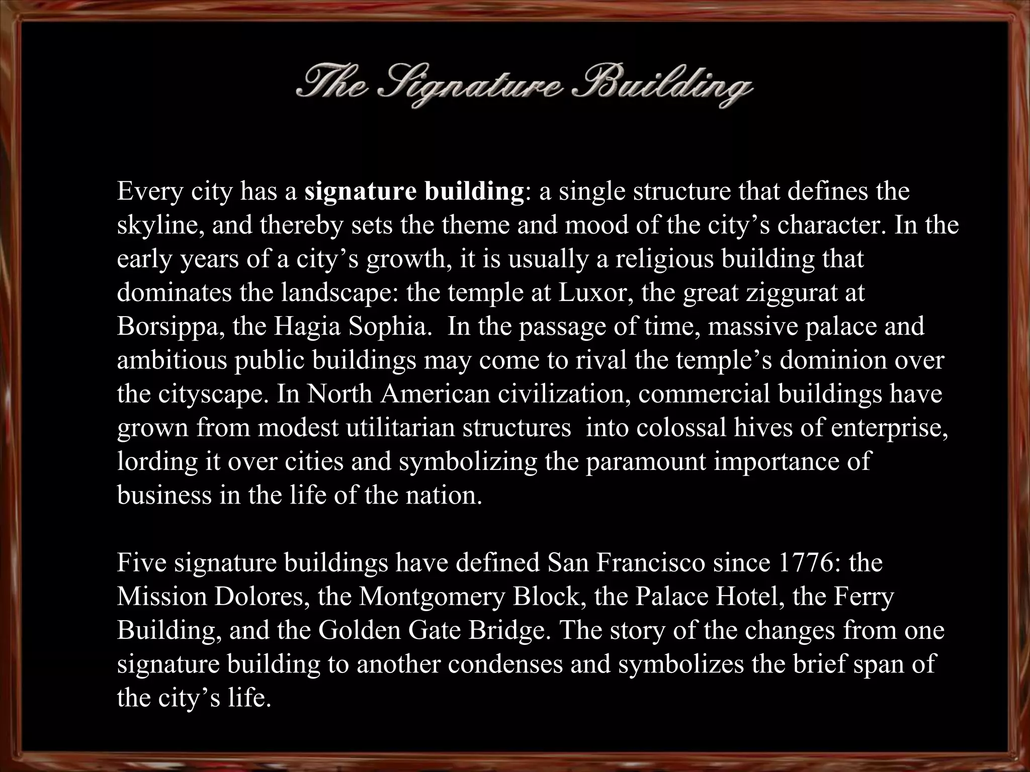 The Signature Buildings of San Francisco | PPT