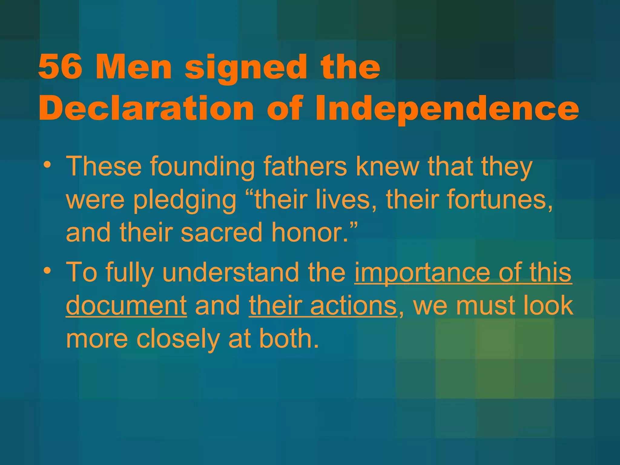 The signers of the declaration of independence | PPT