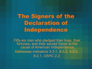 The signers of the declaration of independence | PPT | Politics
