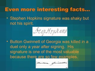 The signers of the declaration of independence | PPT