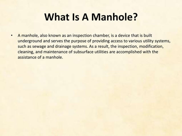 Some of the 5 primary functions of an FRP manhole | PPT
