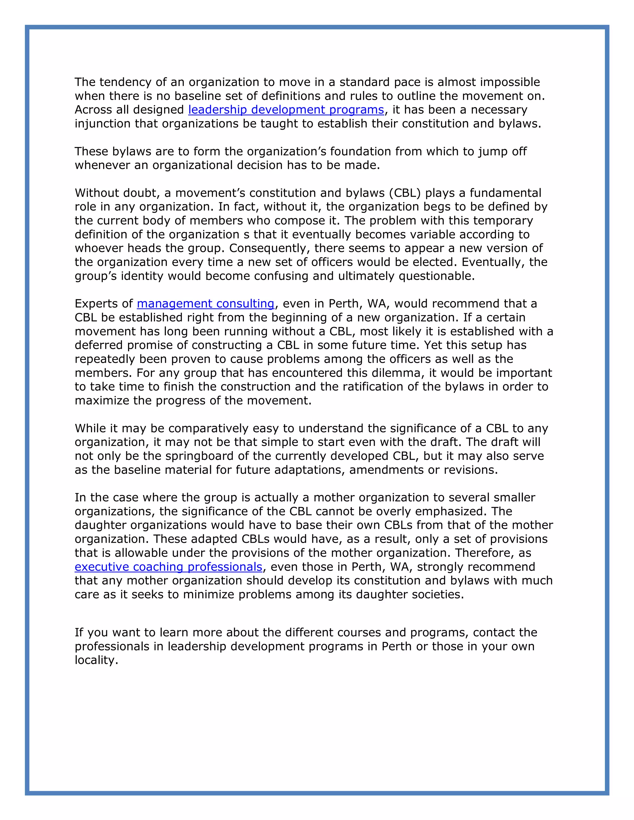 The Significance of an Organization’s Constitution and Bylaws | PDF