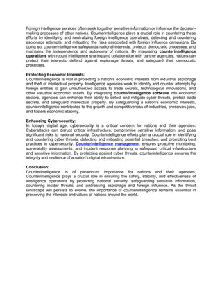 The Significance Of Counterintelligence In Safeguarding Secrets 1.docx