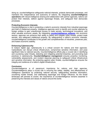 The Significance Of Counterintelligence In Safeguarding Secrets 1.docx