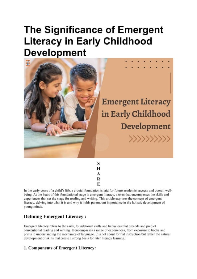 The Significance of Emergent Literacy in Early Childhood Development ...