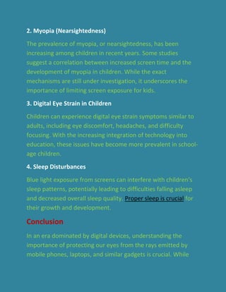 The Significance of Protecting Our Eyes from Mobile Phones, Laptops ...