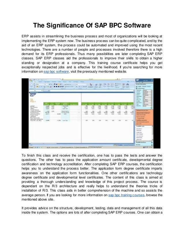 The Significance Of SAP BPC Software