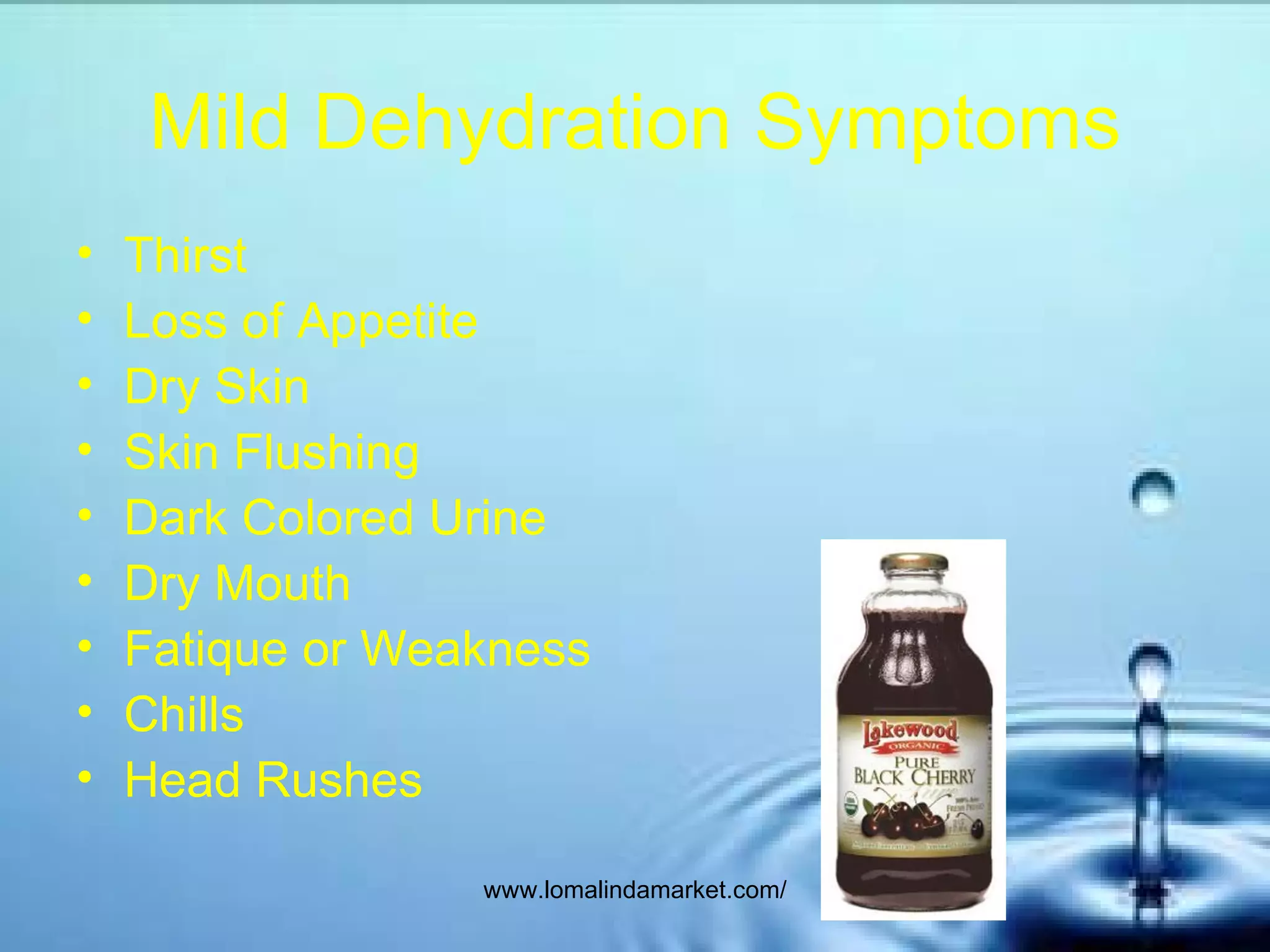 The signs and symptoms of dehydration | PPT