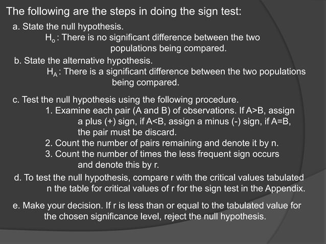 The Sign Test | PPTX