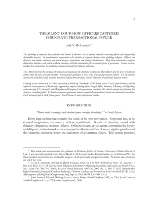 The Silent Coup: How Officers Captured Corporate Transactional Power | PDF