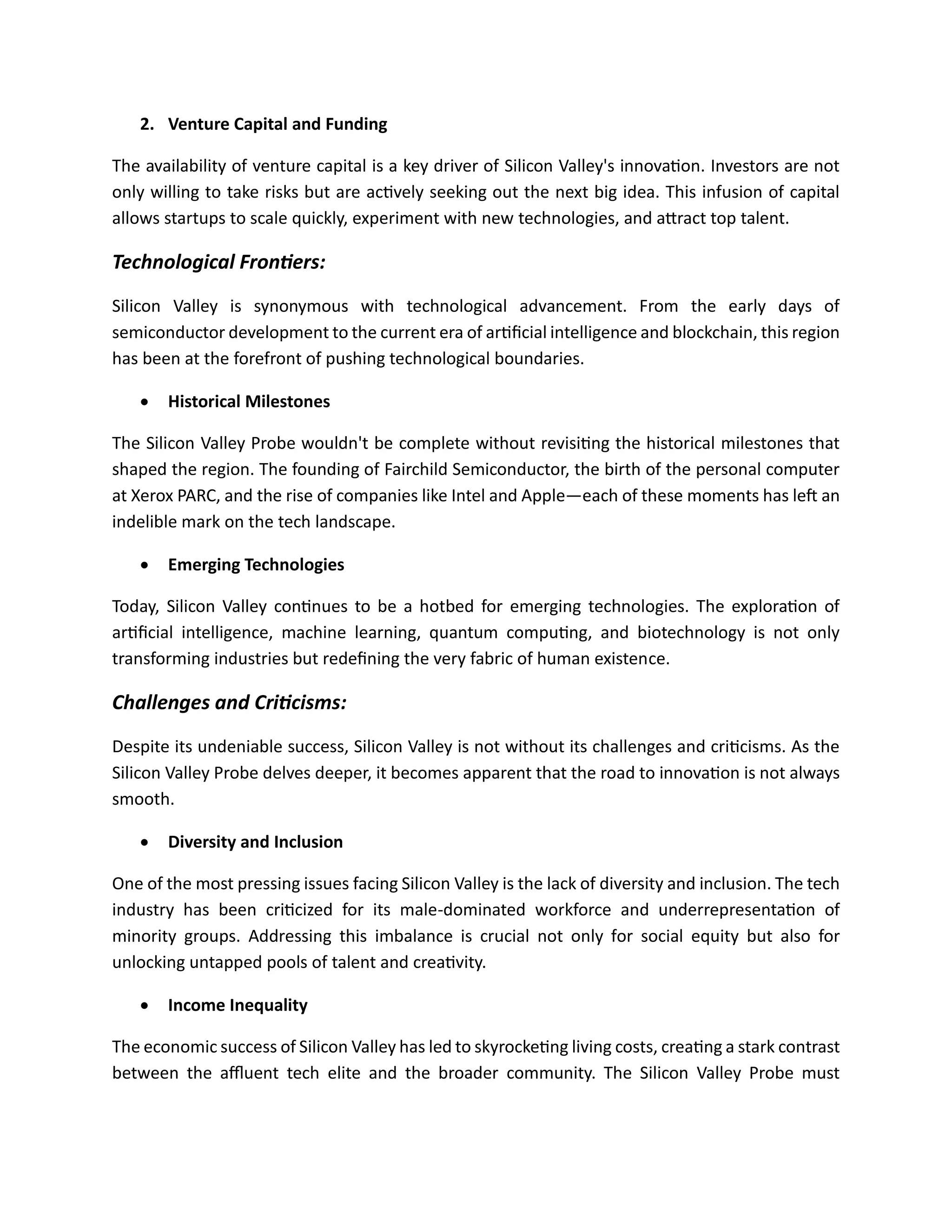 The Silicon Valley Probe Navigating The Technological Frontier | PDF