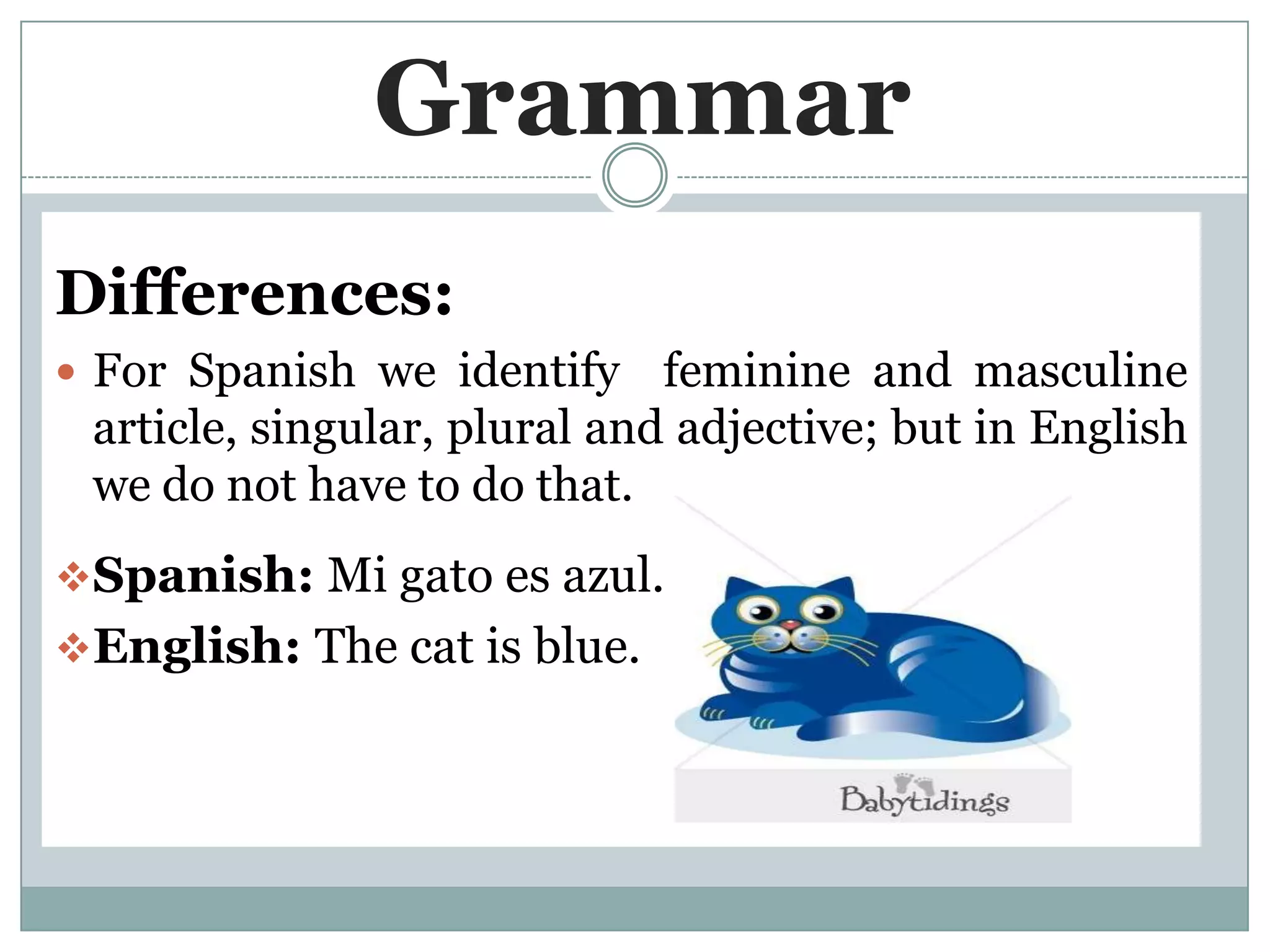 The similarities and differences between spanish and english | PPTX