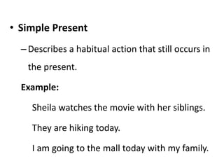 The simple aspects of verb | PPTX