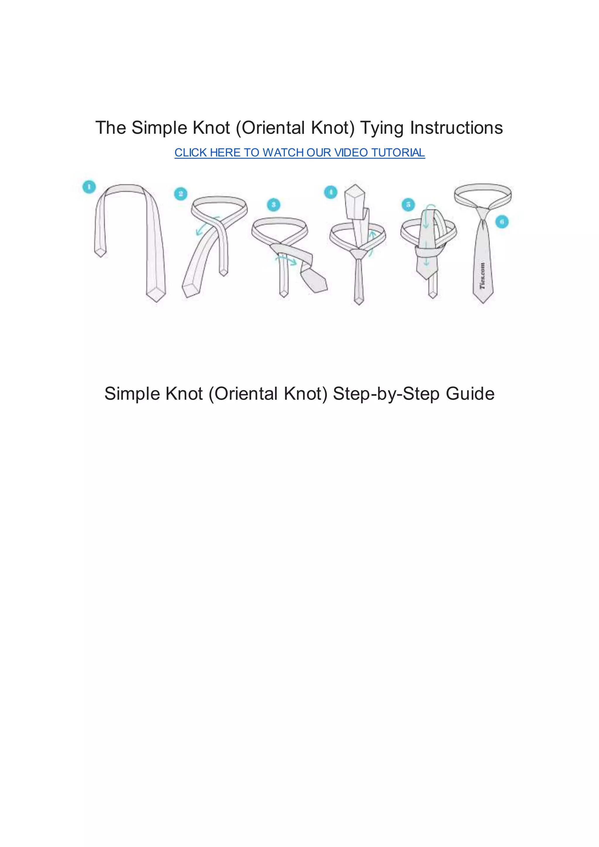 The simple knot (oriental knot) tying instructions | DOCX