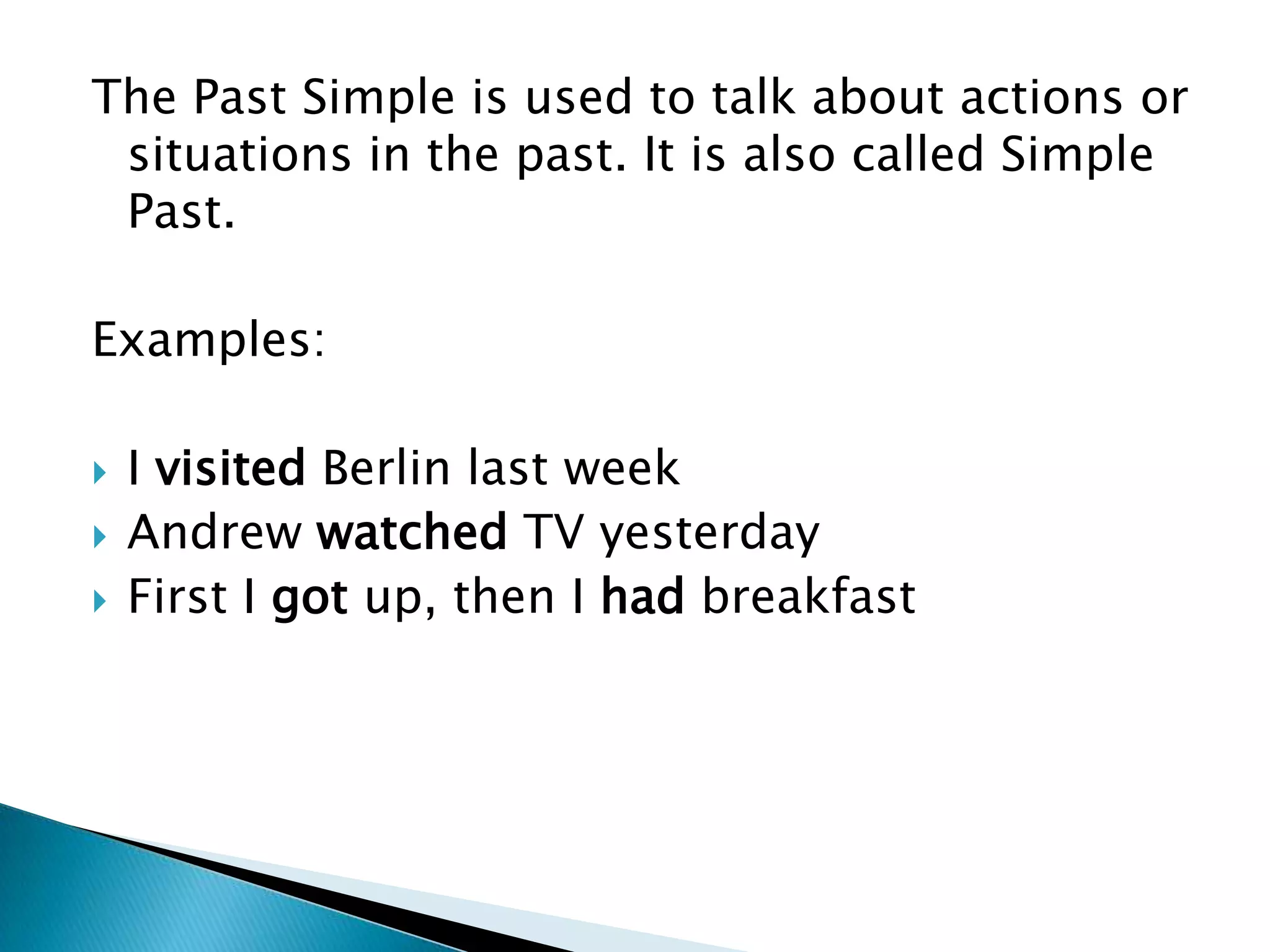 The simple past | PPTX