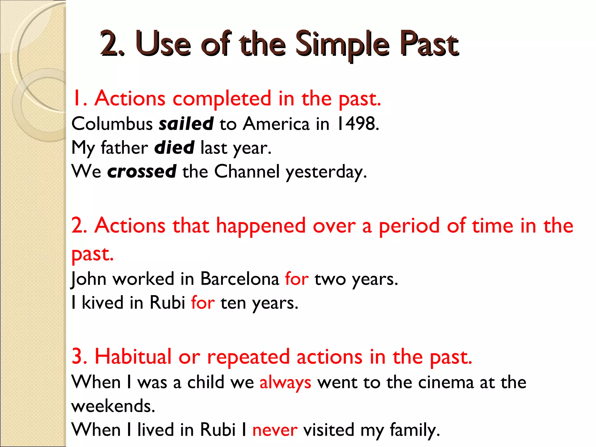 The Simple Past Presentation | PPT