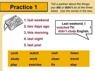 The simple past regular & irregular verbs | PPS
