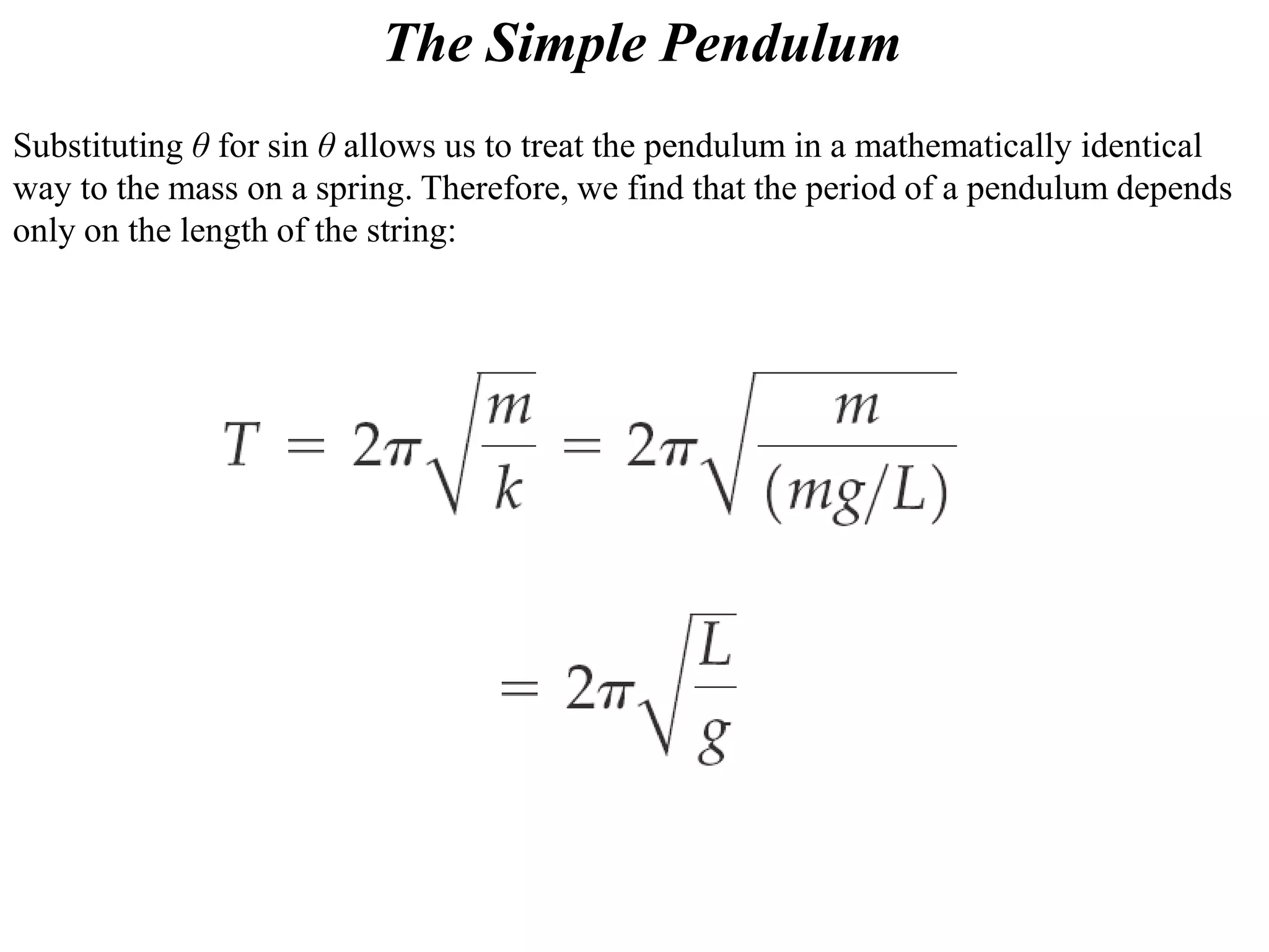 The simple pendulum (using O.D.E) | PPTX