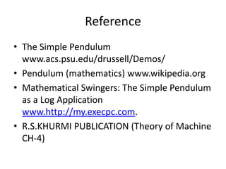 The simple pendulum (using O.D.E) | PPT