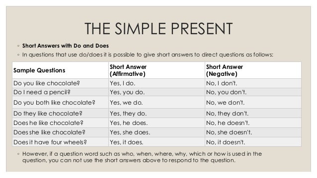 The simple present