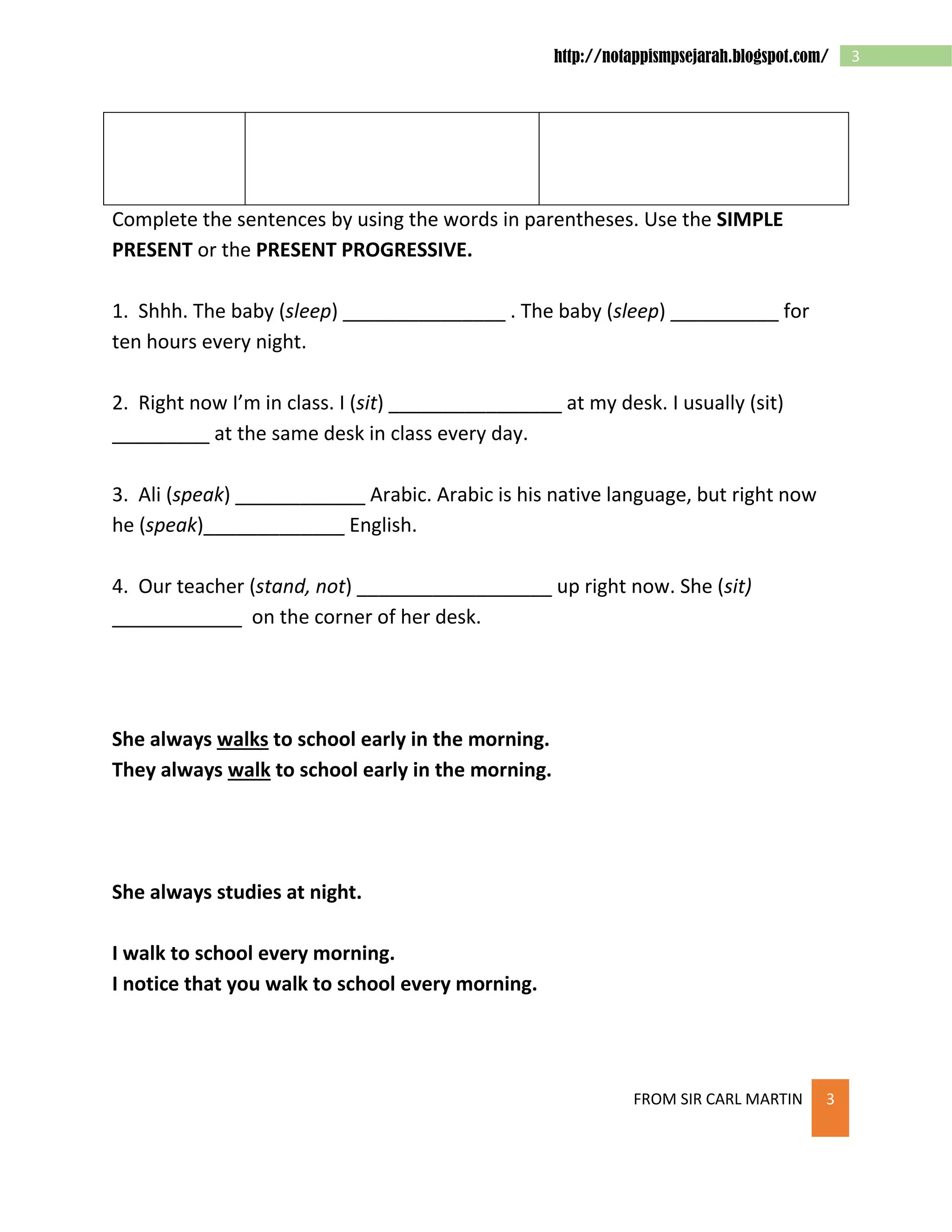 The simple present and the present progressive | PDF