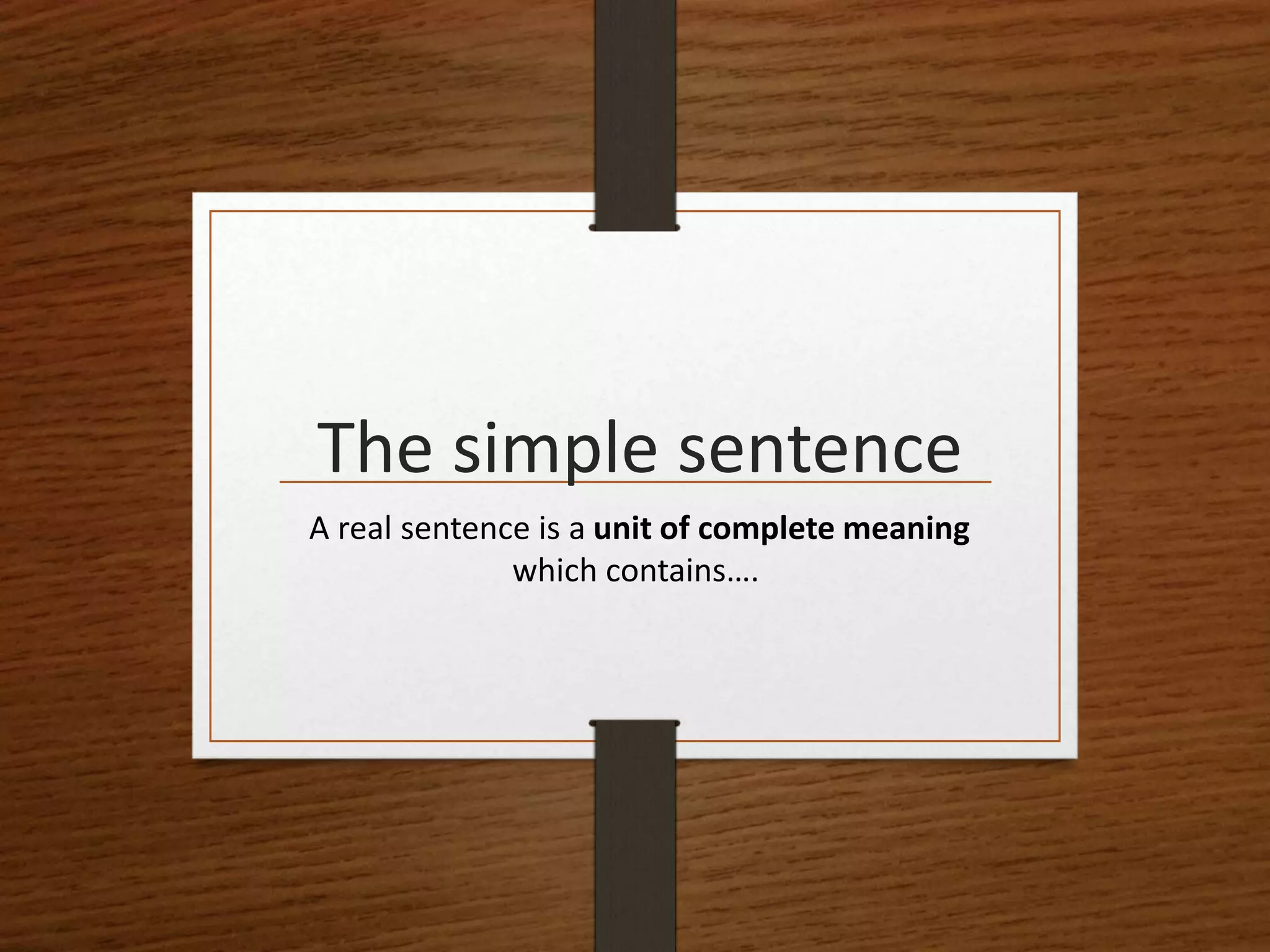 The simple sentence | PPT