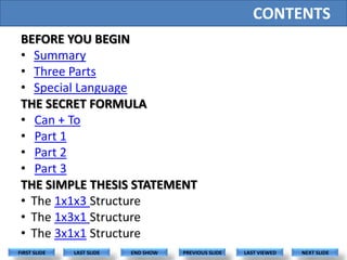 The Simple Thesis Statement | PPSX