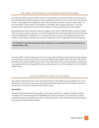 The simplification of the vendor master record | PDF