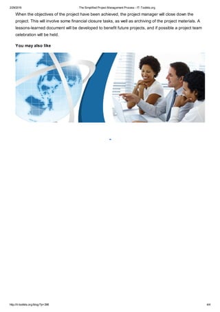 The simplified project management process it-toolkits | PDF